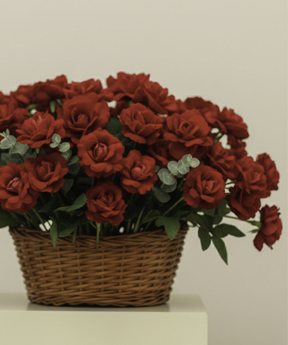 Bordeaux Flower Arrangement | Luxury Red Roses & Eucalyptus