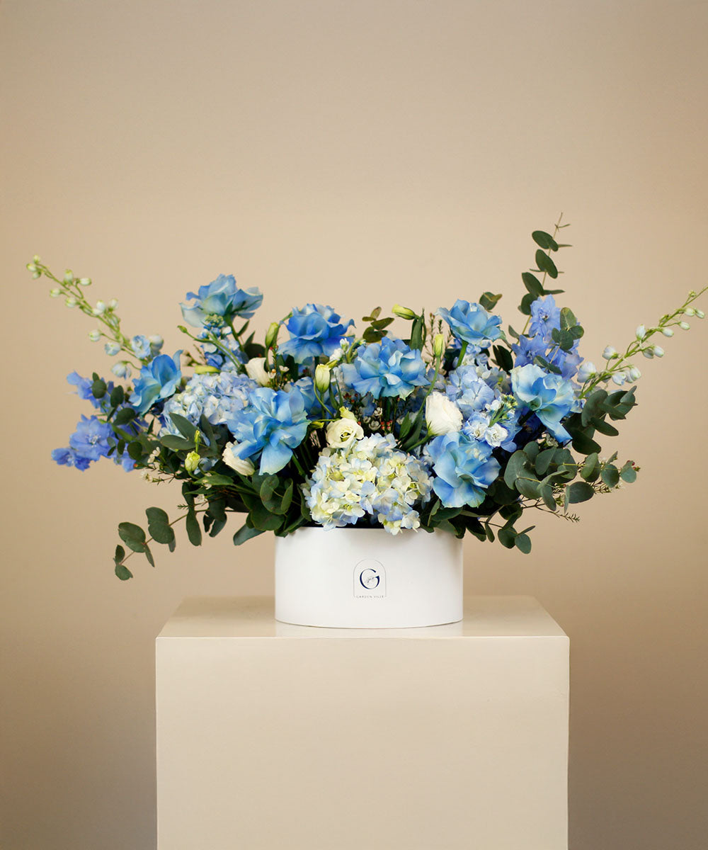 Atlantis Flower Box - Tranquil Blue Floral Elegance